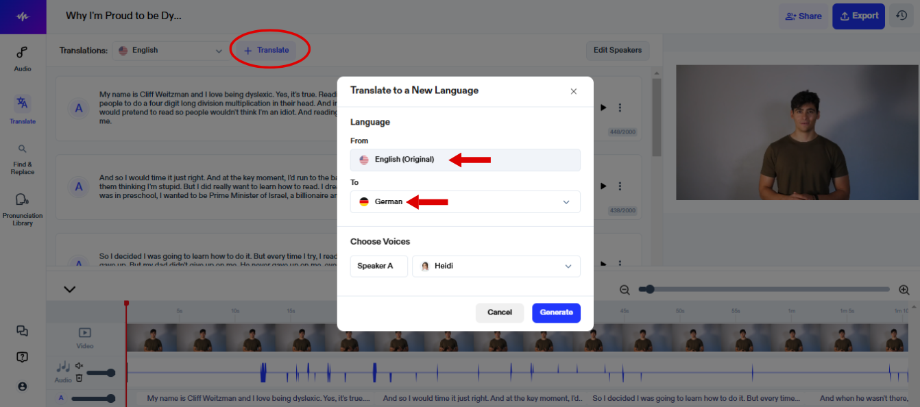 Sådan dubber du en video til tysk ved hjælp af AI-stemmer | Speechify