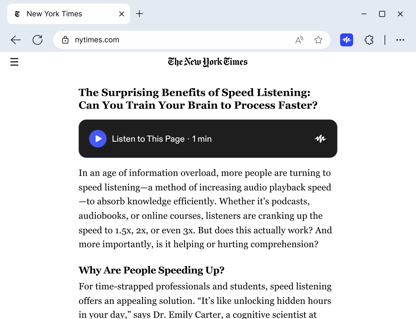 Microsoft Edge Text To Speech Extension: Try It Free! | Speechify